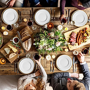 Hushee 12 Pack 24 Pack White Dessert Plates/Salad Dishes Set, Small Dinner Plates for Snacks, Dishes, Round Serving Dishes (7 Inch)