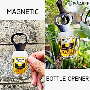 Magnetic Beer Bottle Opener Mug Shape Bottle Bar Refrigerator Decor Cool Unique Birthday Gifts Collection (Corona Extra)