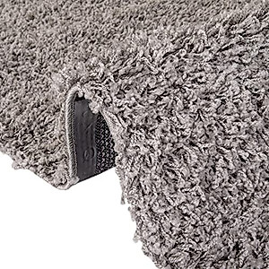 Rugs.com - Über Cozy Solid Shag Collection Rug – 9' x 12' Cloud Gray Shag Rug Perfect for Living Rooms, Large Dining Rooms, Open Floorplans