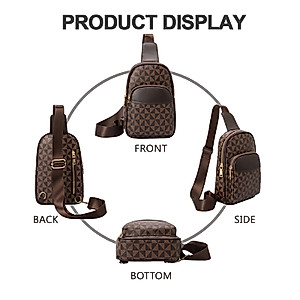 Nerdwax Sling Crossbody Backpack Shoulder Bag for Men Women Leather Chest Purse Trendy Fanny Pack