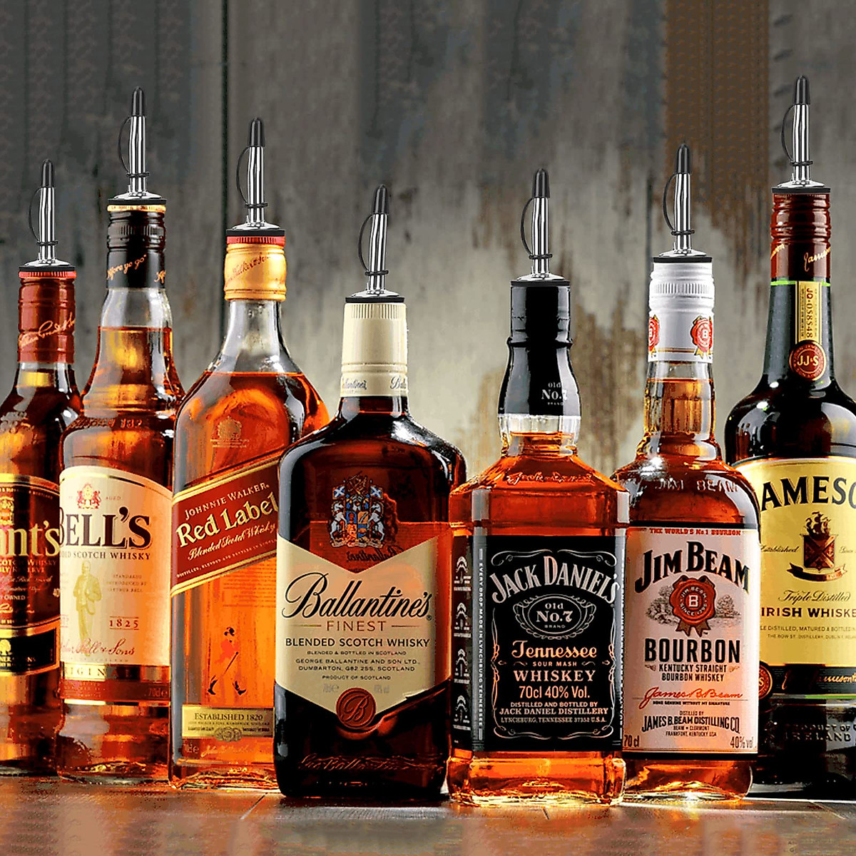 Stainless Steel Liquor Bottle Pourers Vinegar Tapered Spout Speed Pourer with Sealed Rubber Dust Caps for Wine, Cocktail and Whisky, Oil (12 Pack Silvery)