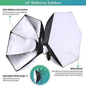 HPUSN 8.5 x 10 ft Background Support System, Photo Video Studio Light Kit 5400K Umbrellas Softbox Continuous Lighting Kit for Photo Studio Product, Portrait and Video Shoot Photography