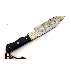 Damascus Steel fixed Blade Tanto Knife Hunting Camping outdoor Sports. SM147