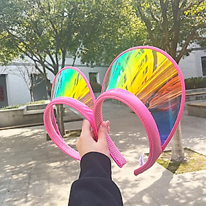 2 Pack Sun Visors Hat Women Colored Sport Cap Clip-On Ladies Tennis Golf Running Caps (Iridescent Pink)