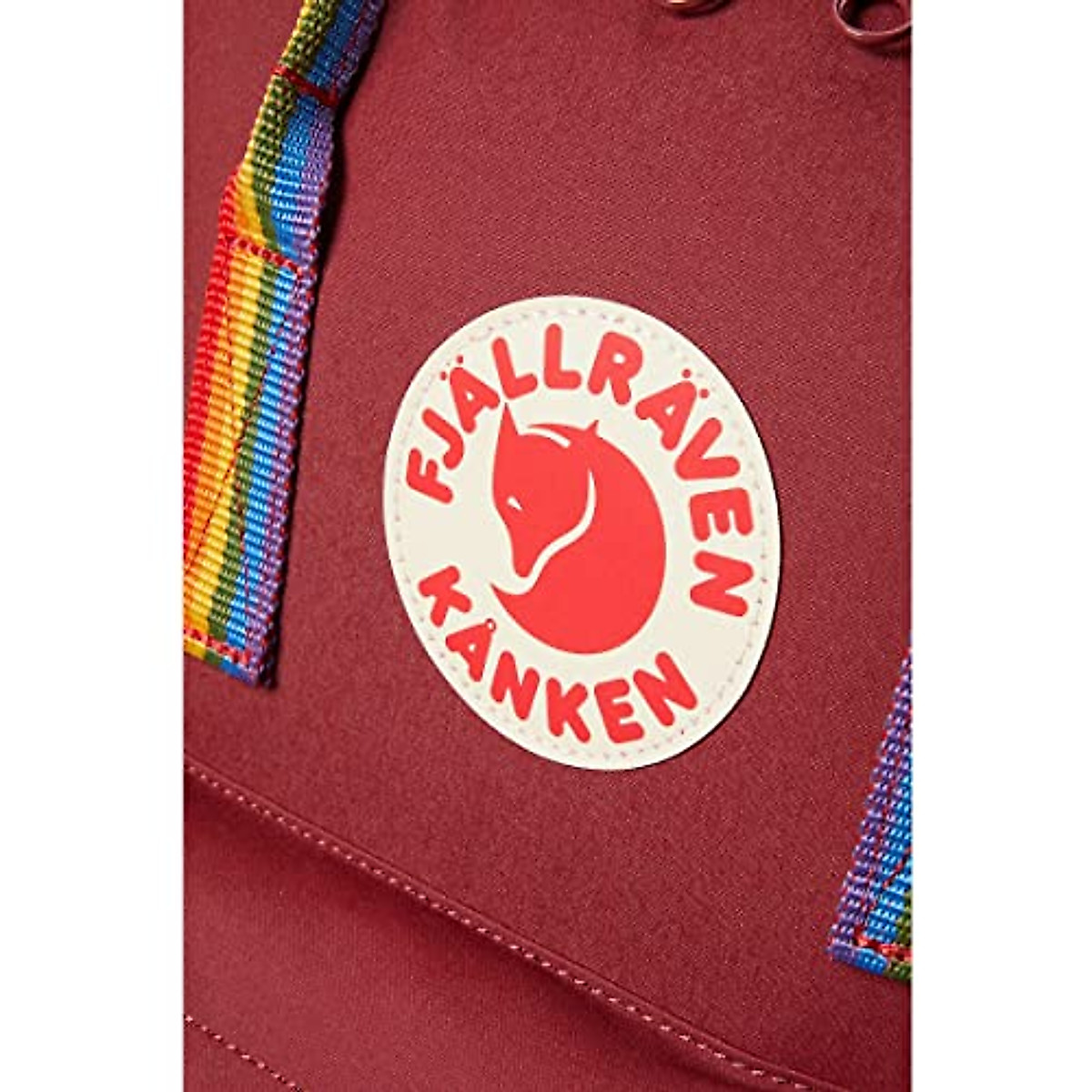 Fjällräven Kånken Rainbow Backpack for Men, and Women - Durable Fabric with Adjustable Shoulder Straps, and Lightweight Backpack Ox Red/Rainbow Pattern One Size One Size