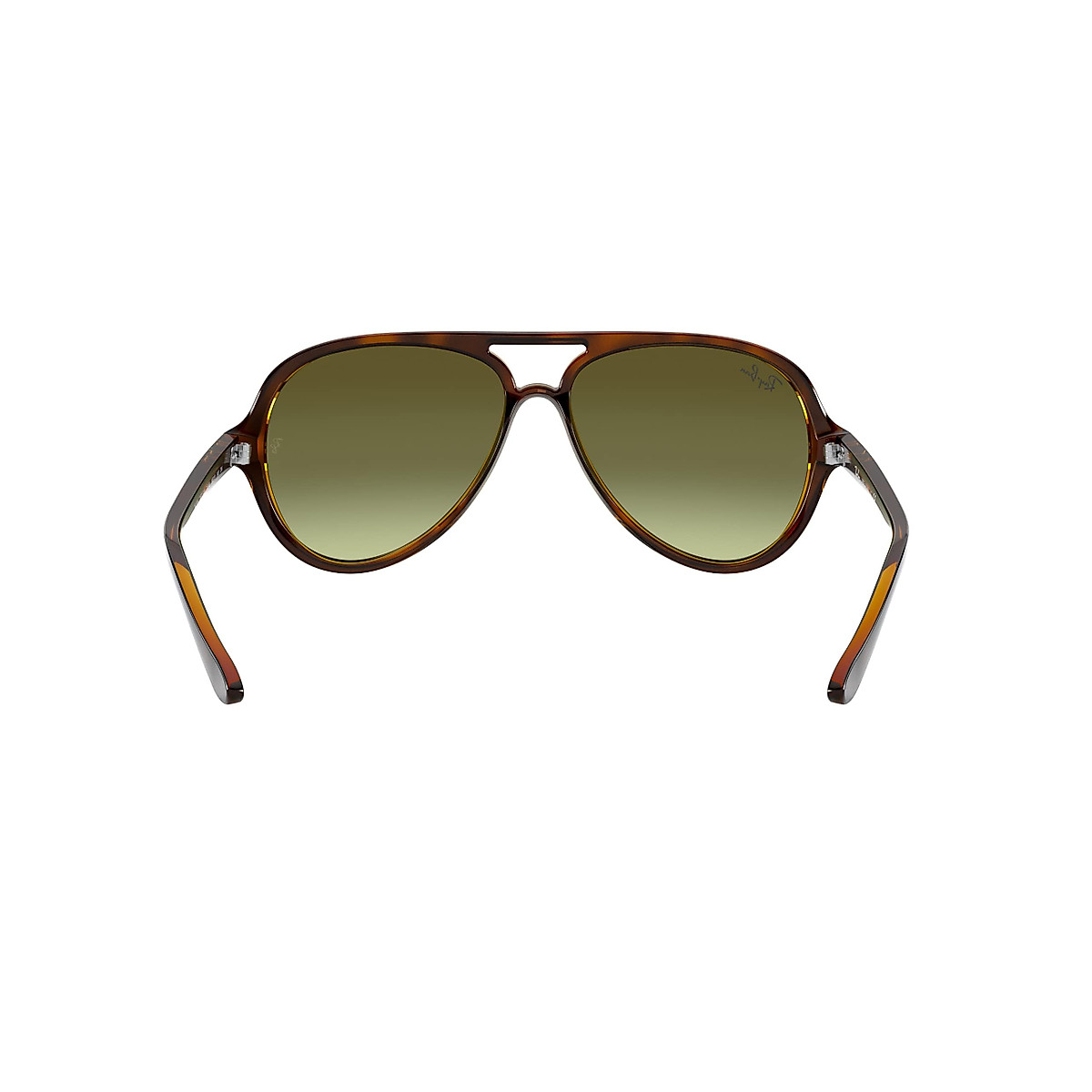 Ray-Ban RB4125 Cats 5000 Aviator Sunglasses, Light Havana/Green Gradient Brown, 59 mm + 0
