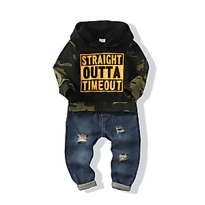 2 3 Year Old Boy Clothes Hoodie Baby Boy Winter Outfits Denim Jeans Baby Sweatsuit Outfit 2T 3T Boy Clothes Fall Camo