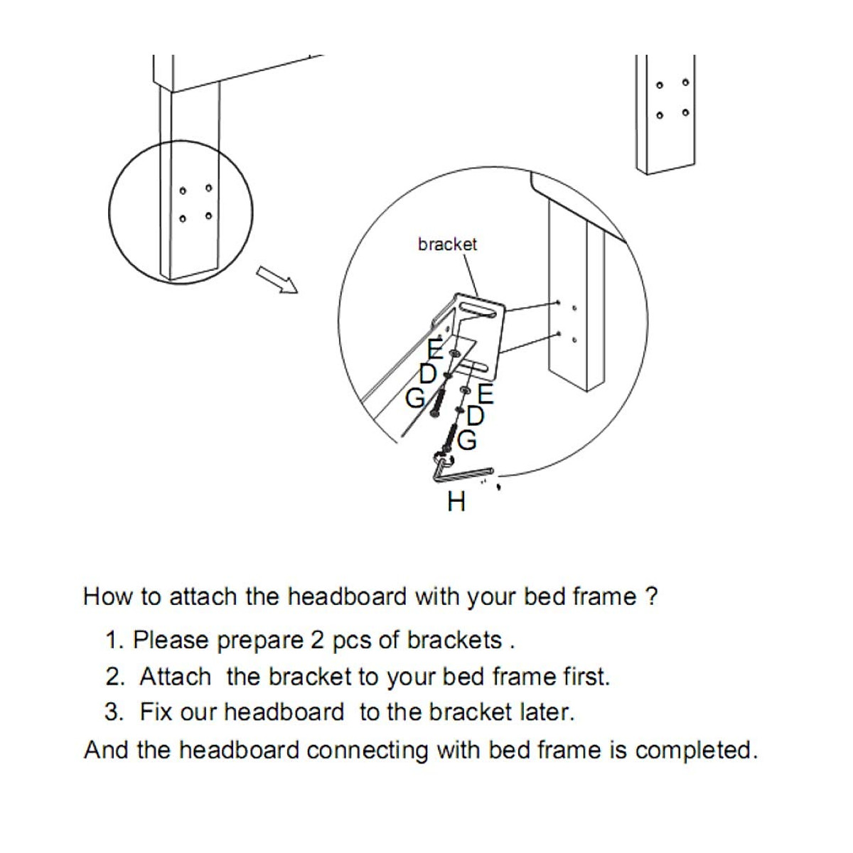 24KF Middle Century Linen Upholstered Tufted King Size Headboard with Antique Brass Nail Heads Trim King/California King headboard-Ivory