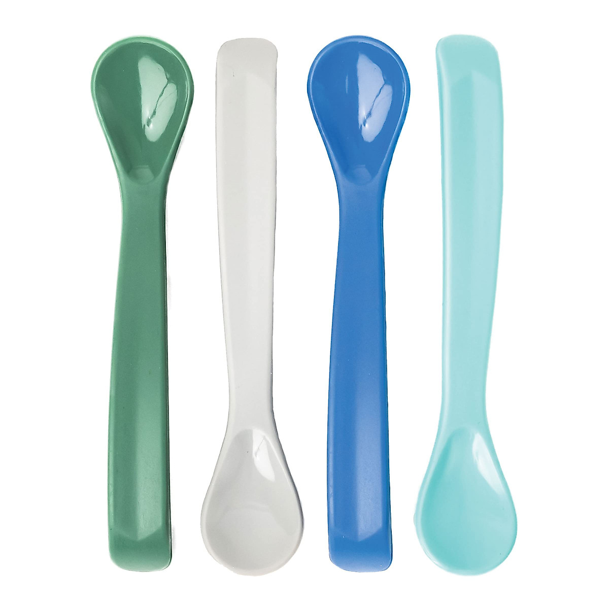 Tiny Twinkle Baby Spoon - BPA-Free Baby Feeding Spoon, Silicone Baby Spoon, Infant Spoons, Baby Spoons, Baby Essentials, Baby Essentials for Newborn, Baby Items, Baby Products - Pack of 4 (Blue)