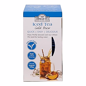 Ahmad Tea Black Tea, Cold Brew Peach and Passion Fruit Teabags, Iced Tea, 20 ct (Pack of 6) - Caffeinated and Sugar-Free