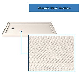 DreamLine SlimLine 32 in. D x 60 in. W x 2 3/4 in. H Left Drain Single Threshold Shower Base in Biscuit, DLT-1132601-22