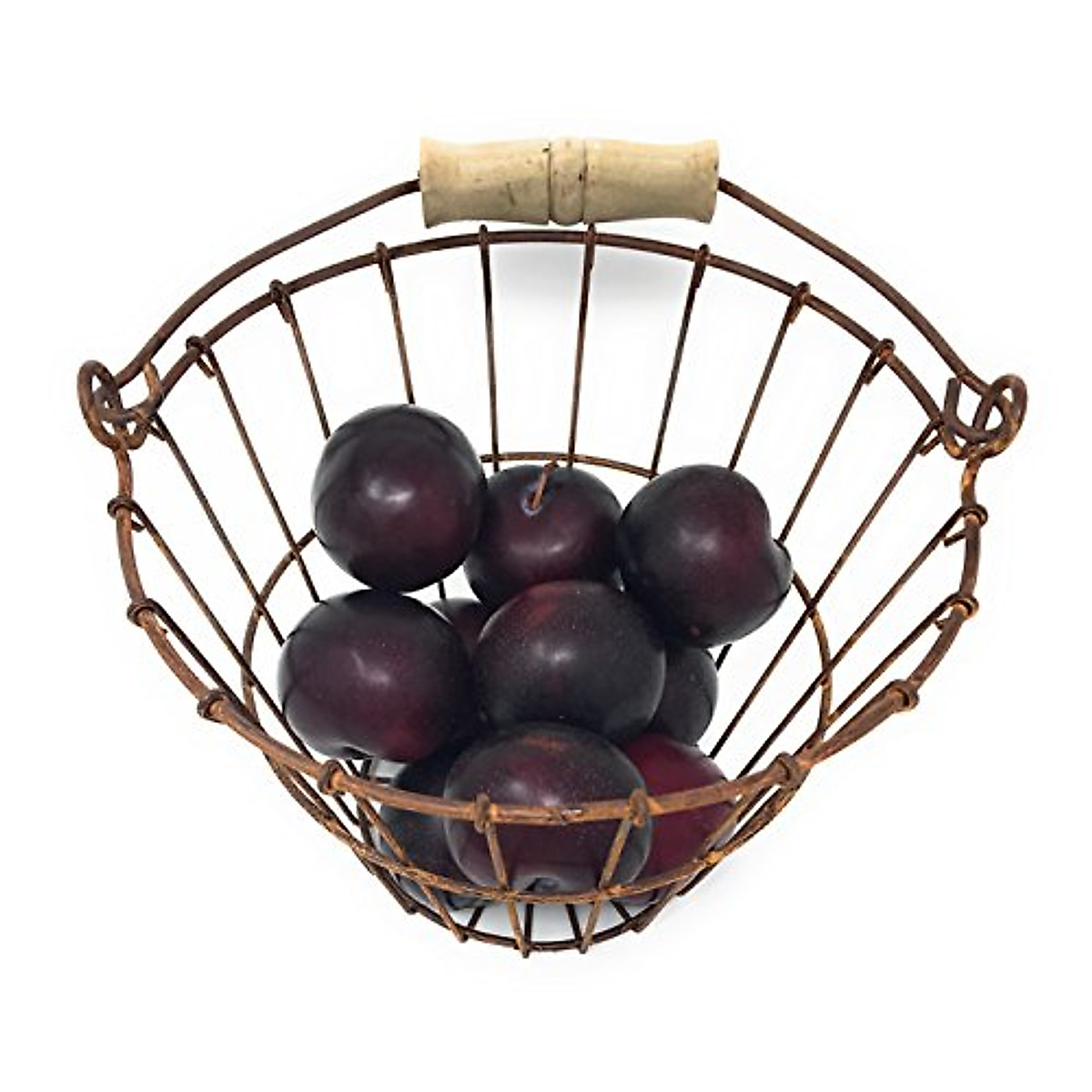 Hearthside Collection Rusty Metal Wire Egg Basket (1)