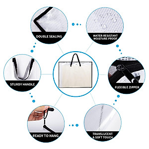 SUNEE 19x25 Art Portfolio Bag, 3 Packs Artist Supply Organizer with Handle, Zippered Storage Folder for Artwork, Poster, Scrapbook, Keepsake and Bulletin Board