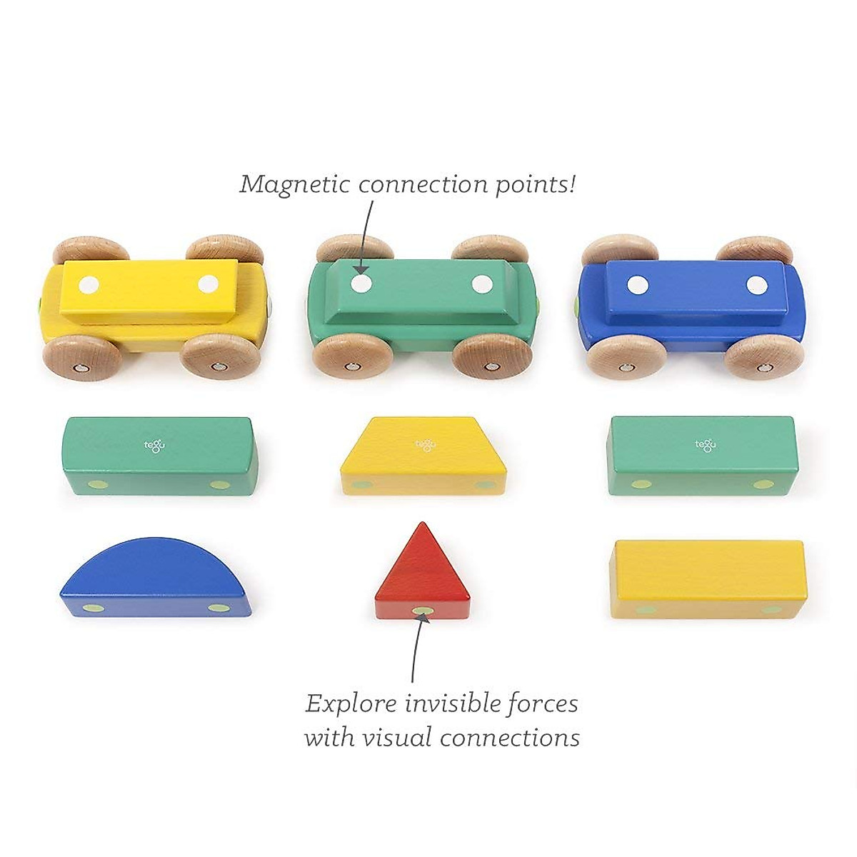9 Piece Tegu Magnetic Shape Train Building Block Set, Big Top