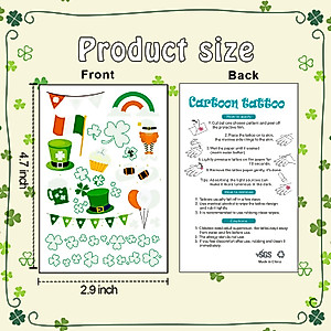 Partywind 200 Styles Luminous St Patrick's Day Temporary Tattoos for Kids Party Favors, Glow Saint Patrick's Day Accessories Decorations, Special Irish Shamrock Stickers for Kids (10 Sheets)