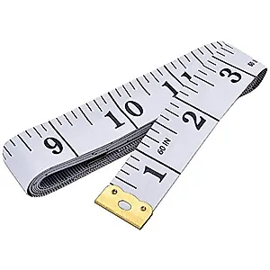Soft Tape Measure Double Scale Body Sewing Flexible Ruler for Weight Loss Medical Body Measurement Sewing Tailor Craft Vinyl Ruler, Has Centimetre Scale on Reverse Side 60-inch（White）