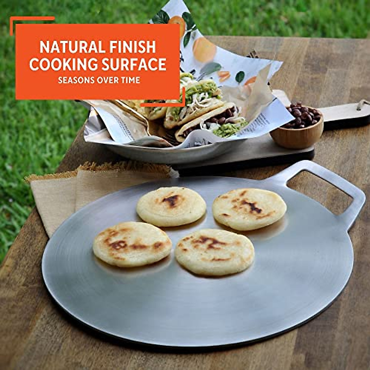 IMUSA USA Aluminum Round Budare, Single, Silver