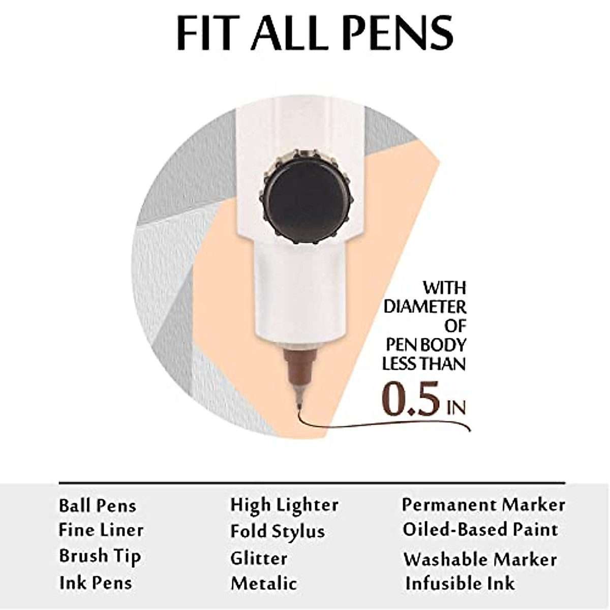 CRAVERLAND Universal Pen Adapter Set,Compatible with Cricut Maker 3/Maker,Explore Air 2/Air,Explore 3/Explore,Work with Sharpie,BIC,Crayola,Sakura and More Pens Less Than 0.5"