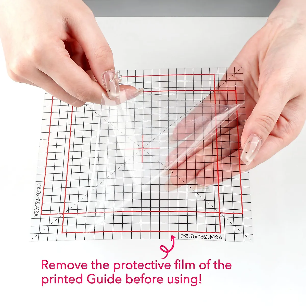 Briartw 4.75x6 Grip Mat with Printed Guides,Multi-Use Non-Slip Sticky Mats Fit in Mini-size Stamp Positioning Tool,Photopolymer Mat for Centering & Aligning Tape-free Stenciling Ink Blending