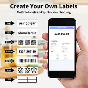 Portable Sticker Maker,Mini Bluetooth White Label Makers,Inkless & Wireless,Compatible with iOS & Android, Ideal for Home, Office Organization, Business Bulk Print