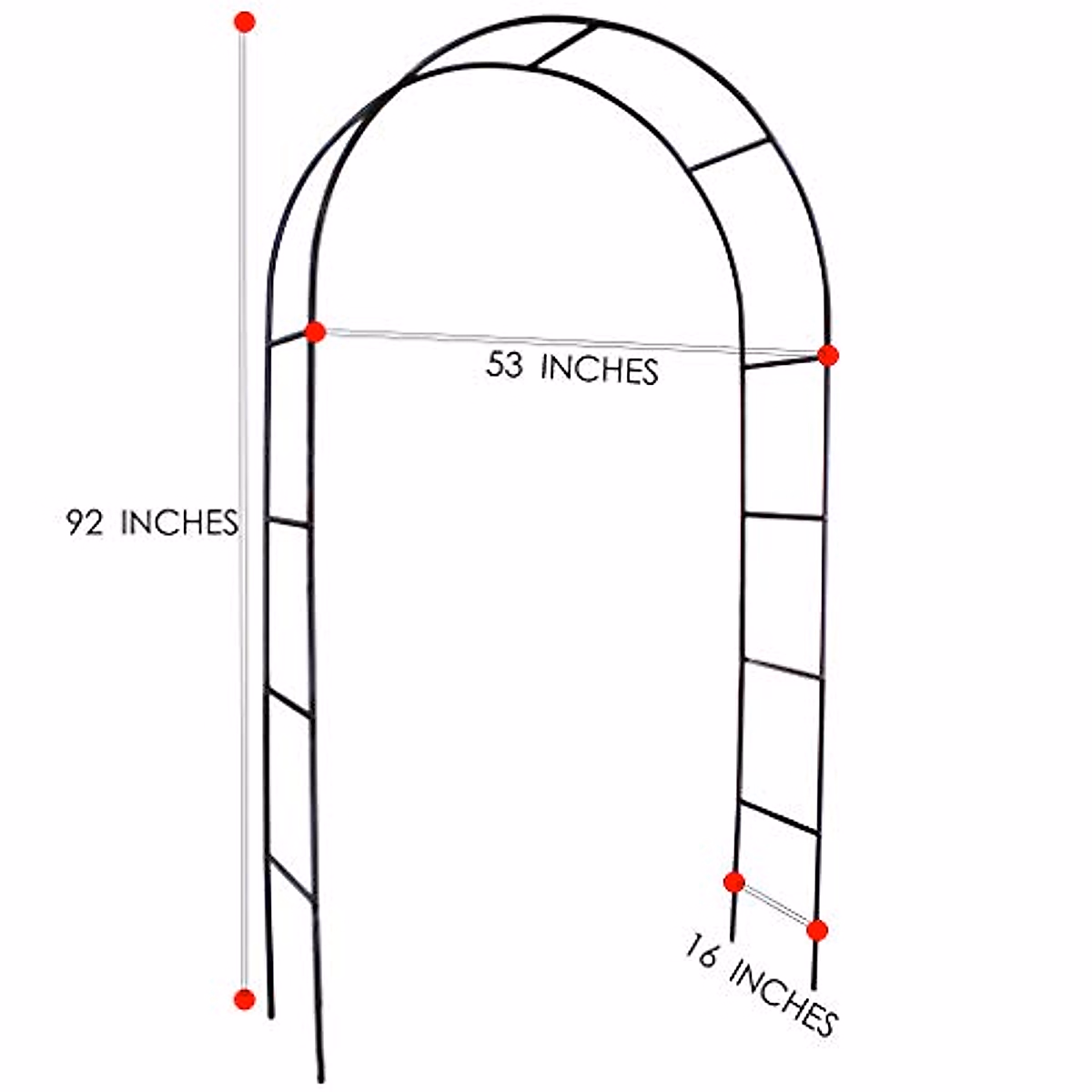 1. GO Steel Garden Arch, 7'8" High x 4'5" Wide, Garden Arbor for Various Climbing Plant, Outdoor Garden Lawn Backyard