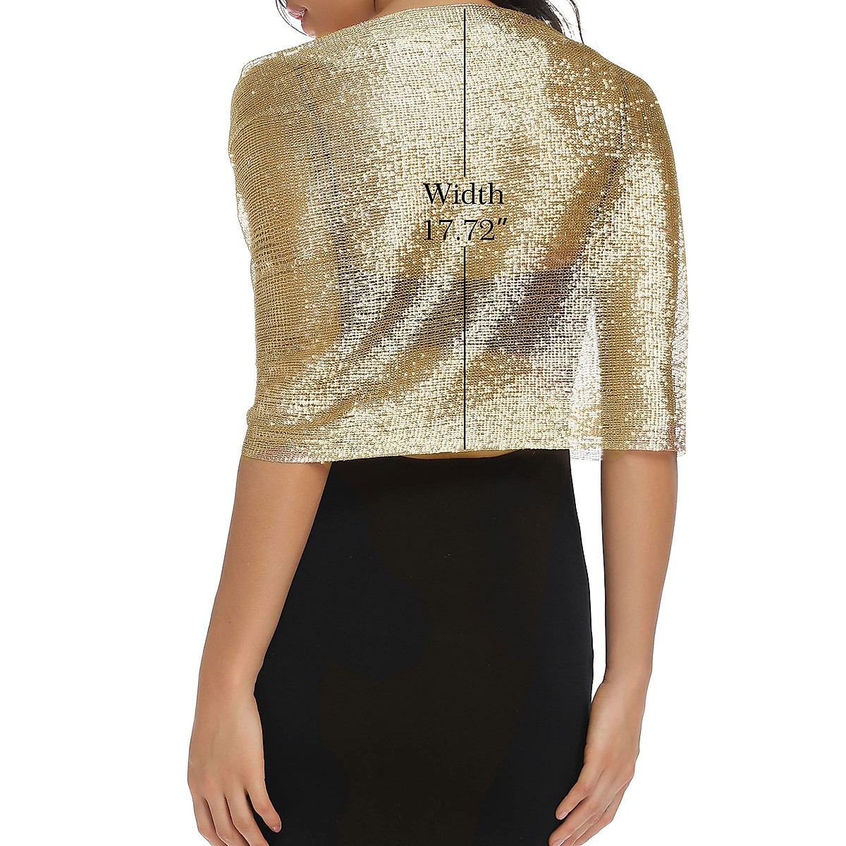 Rheane Shawl Wraps for Women Shawls and Wraps for Evening Dresses Gold Dress Evening Dresses for Women 2024 Wedding Guest Summer (Dark Gold with Gold Glitter)