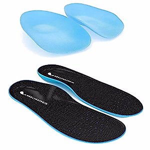 Heel That Pain Gel Plantar Fasciitis Insoles, Medium (W 6.5-10, M 5-8) & Heel That Pain Plantar Fasciitis Insoles Full Length Heel Seats Foot Orthotic Inserts, Medium (W 8-8.5 and M 6.5-7)
