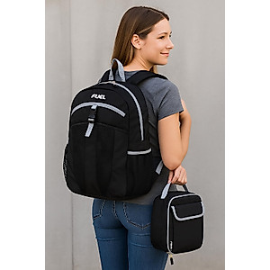 FUEL Backpack & Lunch Bag Bundle, Royal Blue/Crystal Clear Print