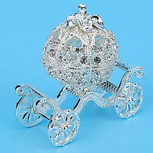 Rhinestone Crystal Pumpkin Carriage Trinket Box, Jewelry Box Gift Collectible Figurine Decorative Jewelry Display Holder Organizer