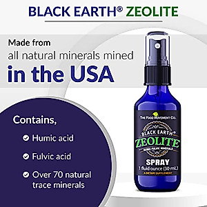The Food Movement Black Earth Zeolite with Humic and Fulvic Acids and Trace Minerals for Detox, Digestion, Immunity, and More - Pump Spray Bottle