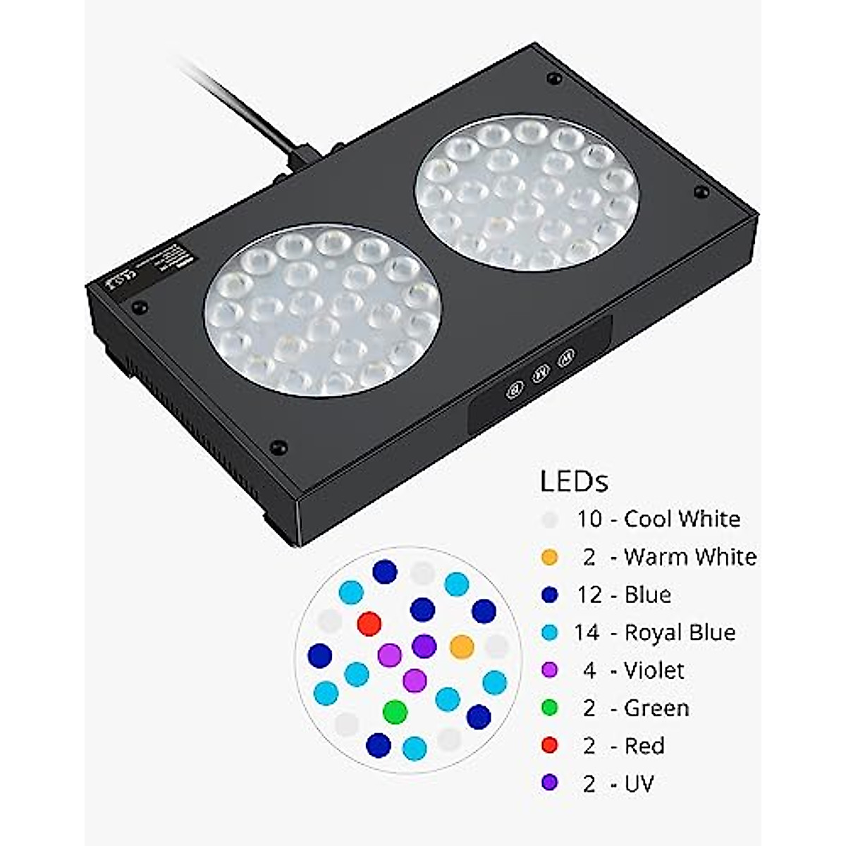 NICREW HyperReef 100 Watts Gen 1 Aquarium LED Reef Light, Dimmable Full Spectrum Marine LED for Saltwater Coral Fish Tanks