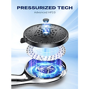 High Pressure Filtered Shower Head, 5" Large, Extra Long 70" SS Hose,10-mode Detachable Shower Head Filter for Hard Water, Handheld Shower Head for Bathroom, Anti-clog&Power Wash to Clean Tile & Pets