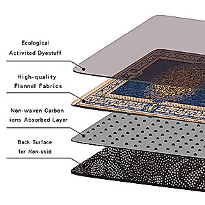 ANswet Area Rug Modern Flannel Non-Slip Floor Mat Living Room Bedroom Tassels Carpet Home Decor Rectangle 4 * 6 Feet Blue