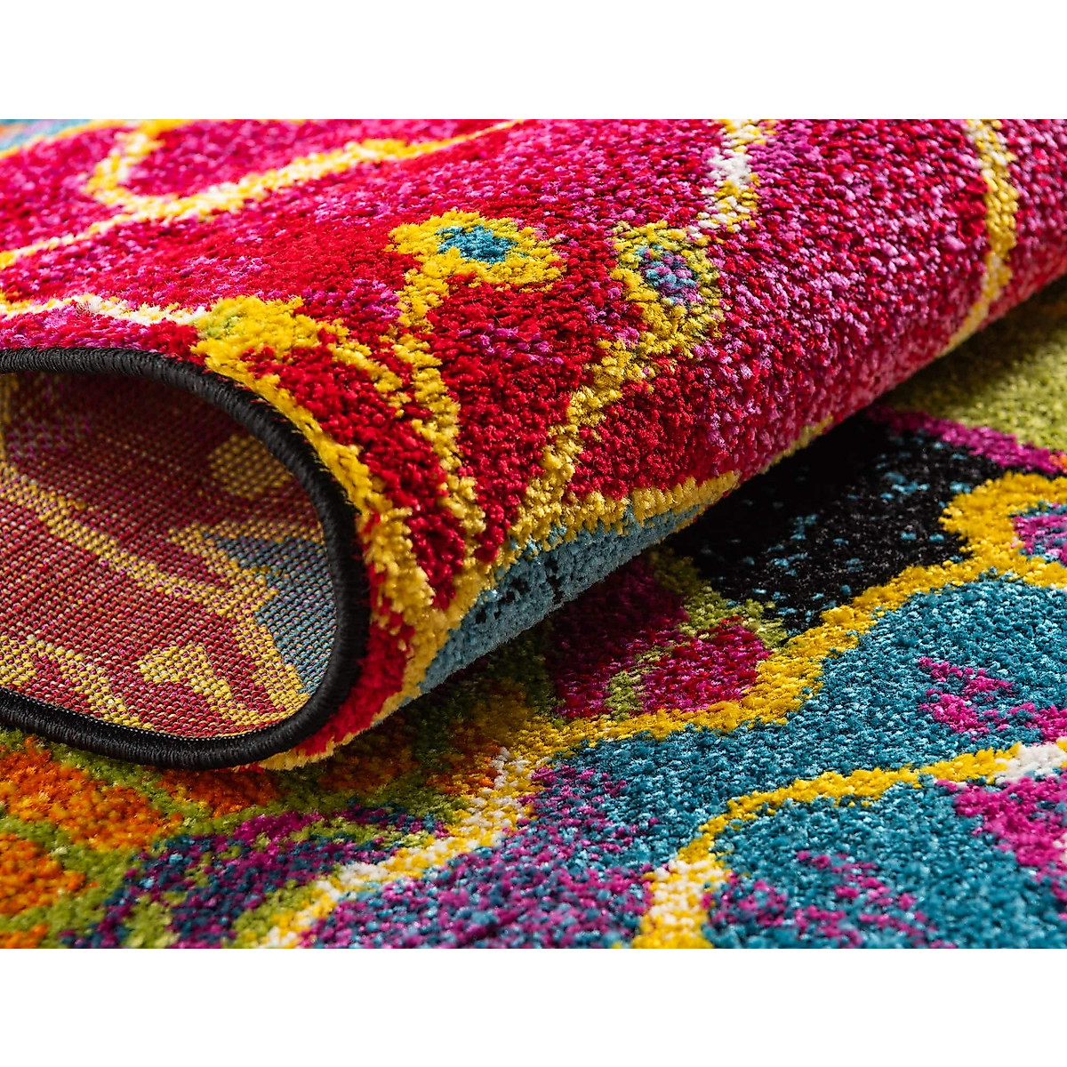 Unique Loom Lyon Collection Area Rug - Kennedy (2' 7" x 10' Runner, Black/ Green)