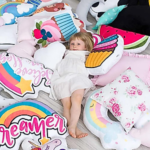 Cuspilo Christmas Moon Throw Pillow, Decor Shaped Soft Pillow Inserts for Bedroom Living Kids Room Sofa Office, 12"