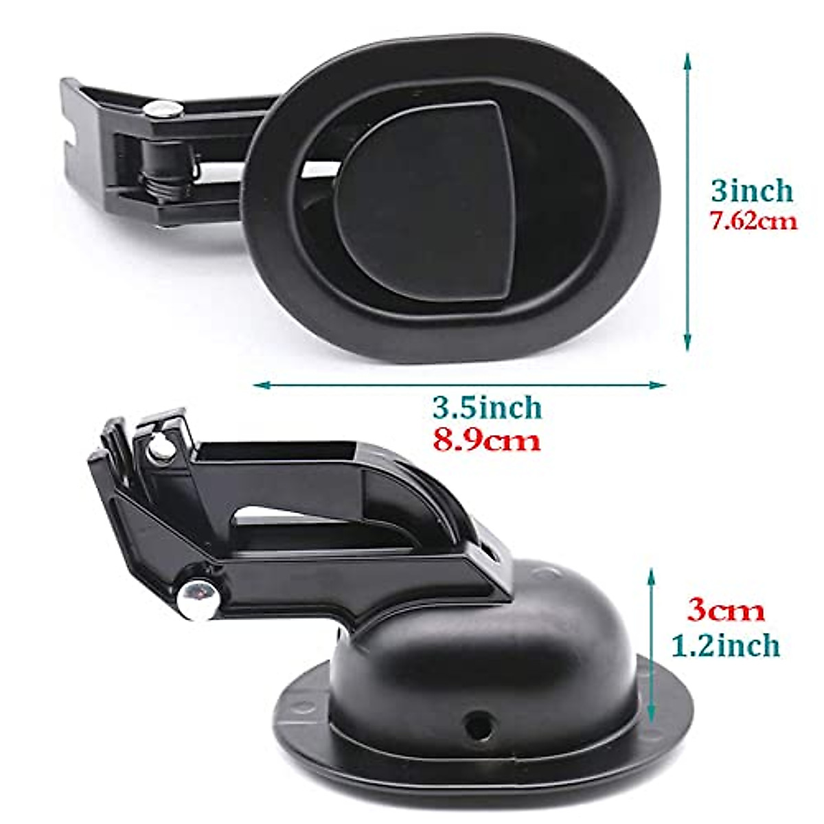 QQJ Recliner Handle Chair Release Lever Replacement Plastic Handle (6mm) Without Cable 2Pcs (2)