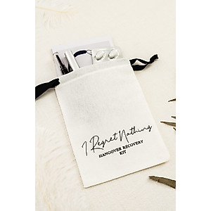 10 Pack Hangover Kit, 5x7 In Party Favor Bags, Wedding Survival Recovery Kit Bags Cotton Muslin Drawstring Bag for Bachelorette Party Bridal Shower Party