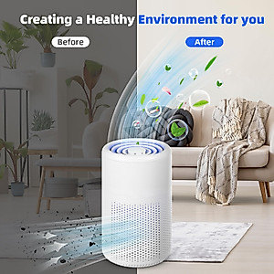 Air Purifiers HEPA Air Purifier for Home with USB Cable, 20db Quiet Air Cleaner Air Filter Eliminator for Bedroom Desktop Office Living Room for Pet, Pollen, Smoke Odor Pollutants