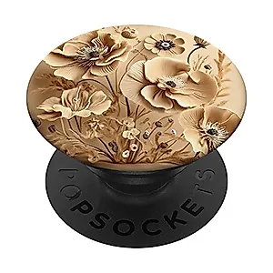 Sand Beige Wildflower Flower graphics PopSockets Swappable PopGrip