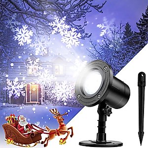Christmas Snowflake Projection Lights, Coniengk LED Outdoor Projector Lamp, IP65 Waterproof Outdoor Landscape Lighting Snowfall Night Light for Xmas, Holiday, Party, Garden, Patio, Home Decor