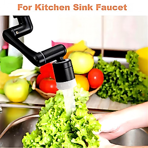 Generic ZYHS-PRO2 1440 Swivel Faucet Aerator, Alloy Sink Faucet Extender with 2 Patterns of Splash Proofing for Eye/Hair/Face Wash