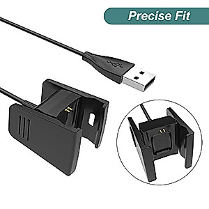 Kissmart Charger for Fitbit Charge 2, Replacement USB Charging Cable Cord for Fitbit Charge2 Smart Wristband (2-Pack, 1.8ft & 3.3ft)