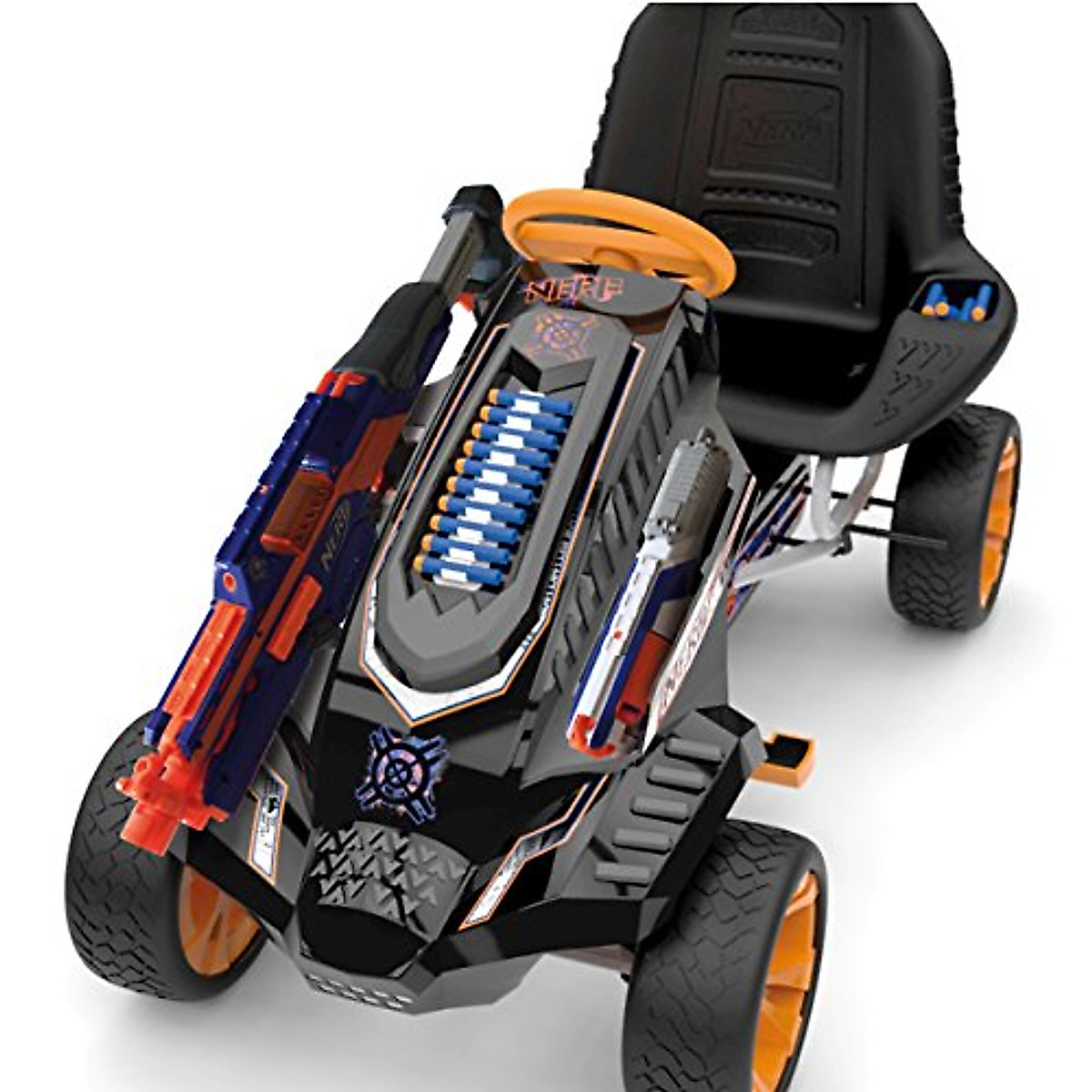 Hauck Nerf Battle Racer Pedal Go Kart, Orange/Grey/Black, Large