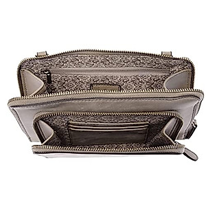 Joy Susan Women’s Brushed Mini Convertible Zip Around Wristlet