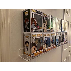 Cq acrylic 15" Invisible Acrylic Floating Wall Ledge Shelf, Wall Mounted Nursery Kids Bookshelf, Invisible Spice Rack, Clear 5MM Thick Bathroom Storage Shelves Display Organizer, 15" L,Set of 4