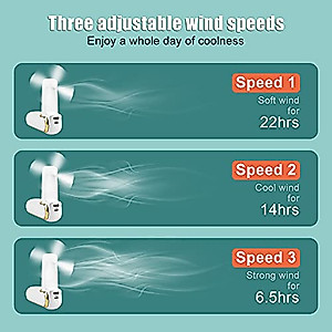 ideapro Pocket Handheld Fan Mini Portable Fan with Lanyard, 2000 mAh USB Rechargeable Mini Fan, Batteries Operated Handheld Fan with 3 Speeds Power Bank Flashlight Function for Home Outdoor Travel
