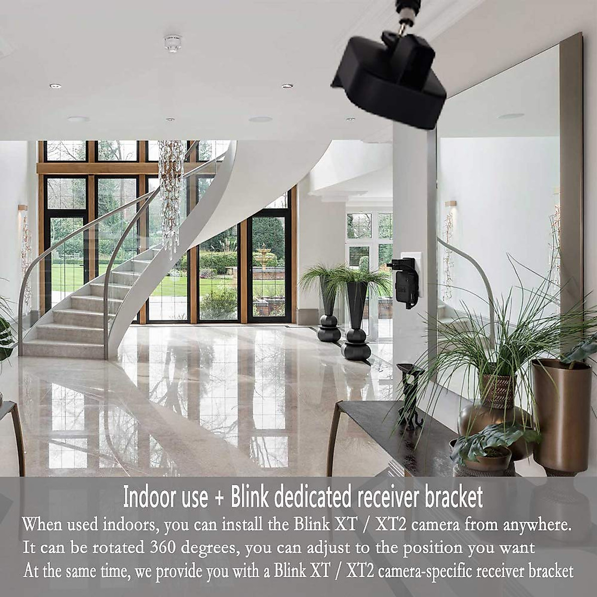 All-New Blink Camera Wall Mount Bracket, Weather Proof 360° Protective Plastic Housing Cover and Adjustable Wall Mount Bracket Indoor Outdoor Home Security Camera System Black(5 Pack)