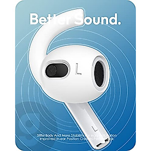 Gcioii 3 Pairs AirPods 3 Ear Hooks Covers [Added Storage Pouch] Anti Slip Wings Ear Covers, Grip Tips Accessories Compatible with Apple AirPods 3rd Generation (White, Medium)