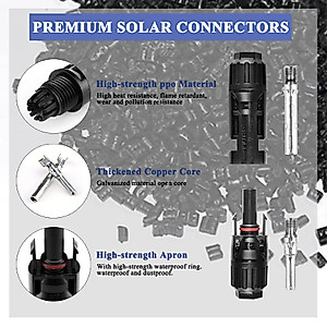 MUYI 42PCS Solar Panel Connector IP67 Waterproof Solar Connectors 1000V 30A Male/Female Plug with 2PCS Spanners (10 Pairs)