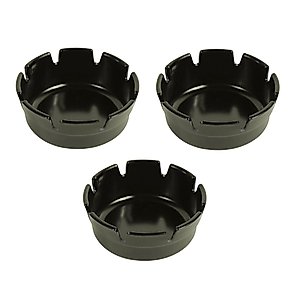 Set of Three Black Plastic Ashtrays-Deep Well-Resturant/ Bar-4"Diameter